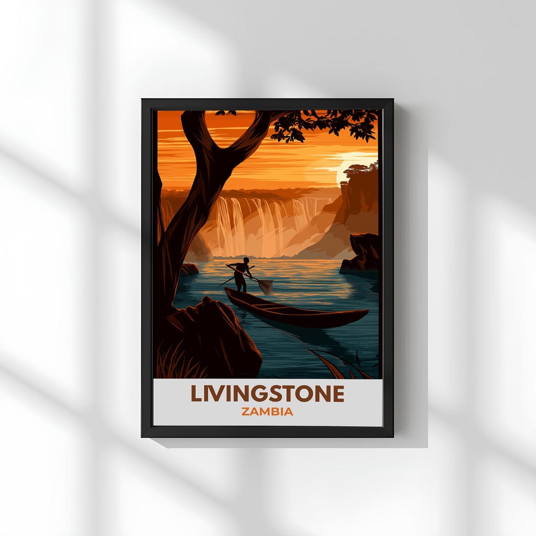 Victoria Falls Poster Zambia Poster Livingstone Zambia Wall Art ...