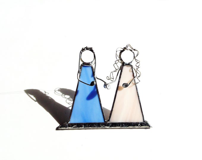 My Best Friend Gift, Stained Glass Suncatcher, 2 Girls Holding Hands ...
