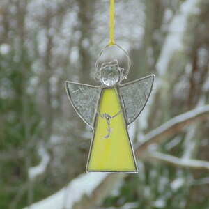 Stained Glass Angel Suncatcher, Christmas Ornament, Small Hanging Angel ...