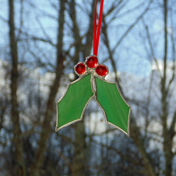 Stained Glass Holly Etsy