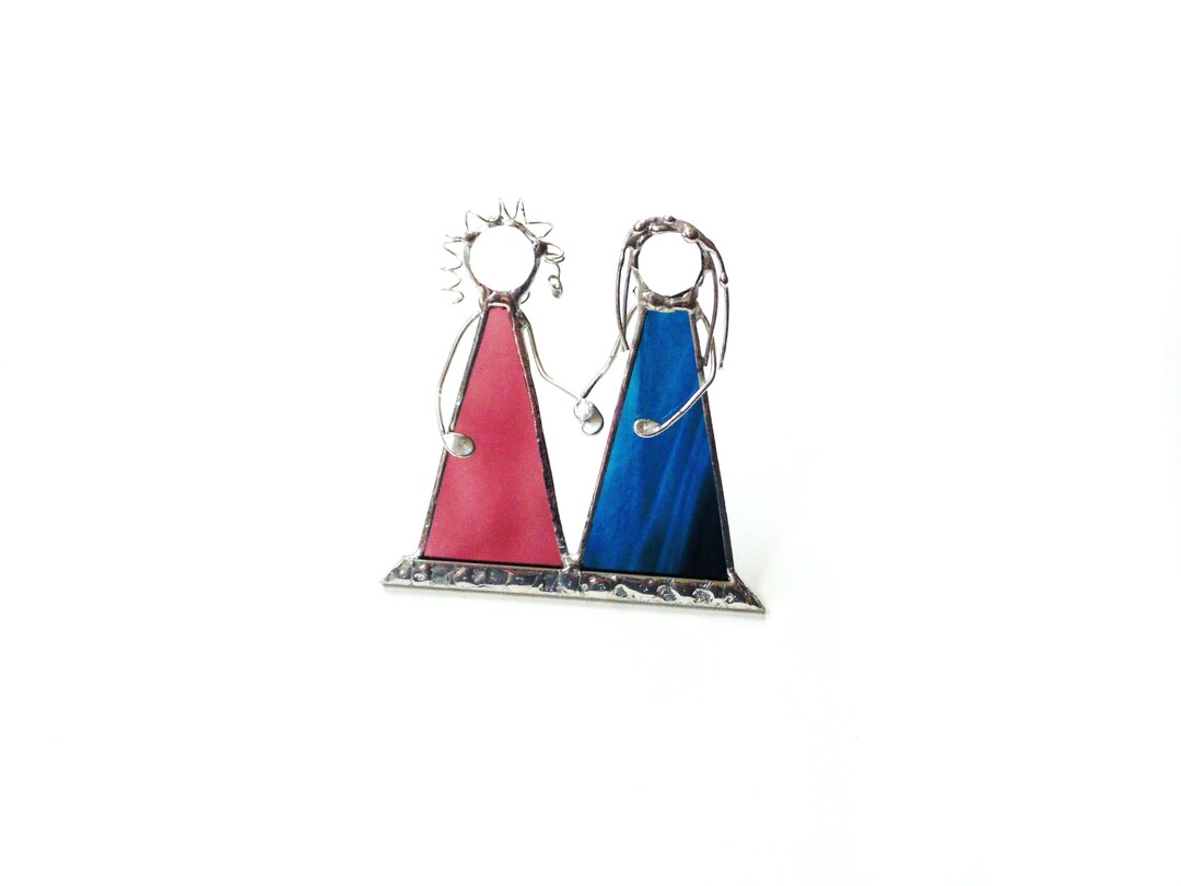 Stained Glass Best Friends, Bff Gift for Her, 2 Girls, Sisters Holding ...