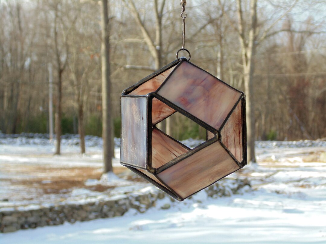 3-D Stained Glass Orb, Spinner Suncatcher, Octahedron Window Art - Etsy