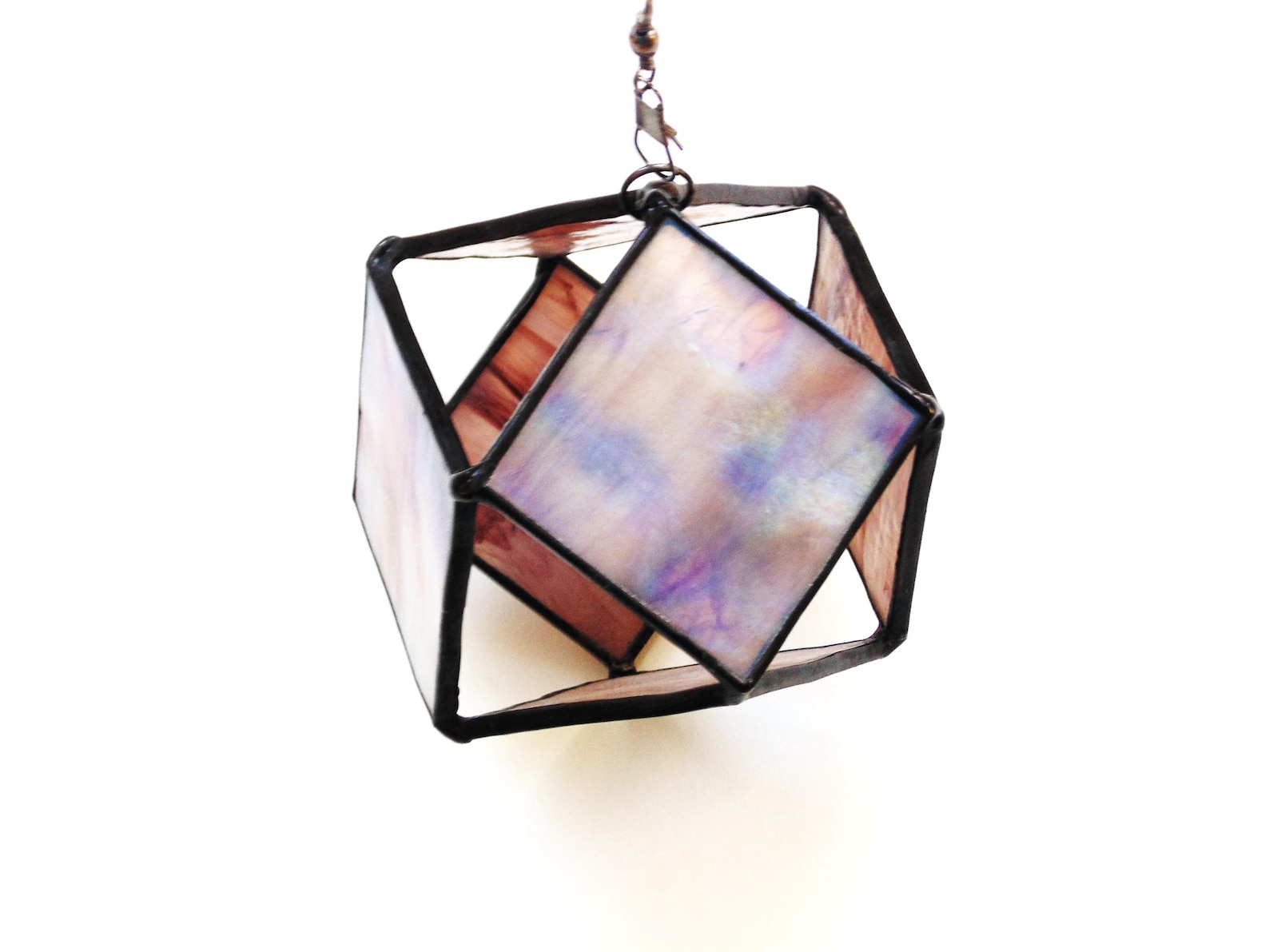 3-D Stained Glass Orb, Spinner Suncatcher, Octahedron Window Art - Etsy