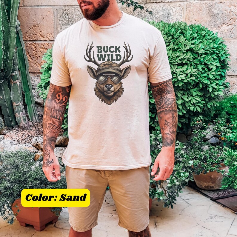 Buck Wild Deer T-shirt, Buck Wild Design, Gift for Hunters, Outdoor Tee ...