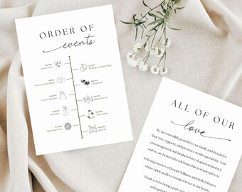 Monogram Wedding Program 8.5x11 Double-sided, Editable Canva ...