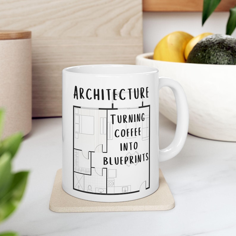 Architecture Mug, Funny Architect Coffee Cup, Blueprint Design, Gift ...