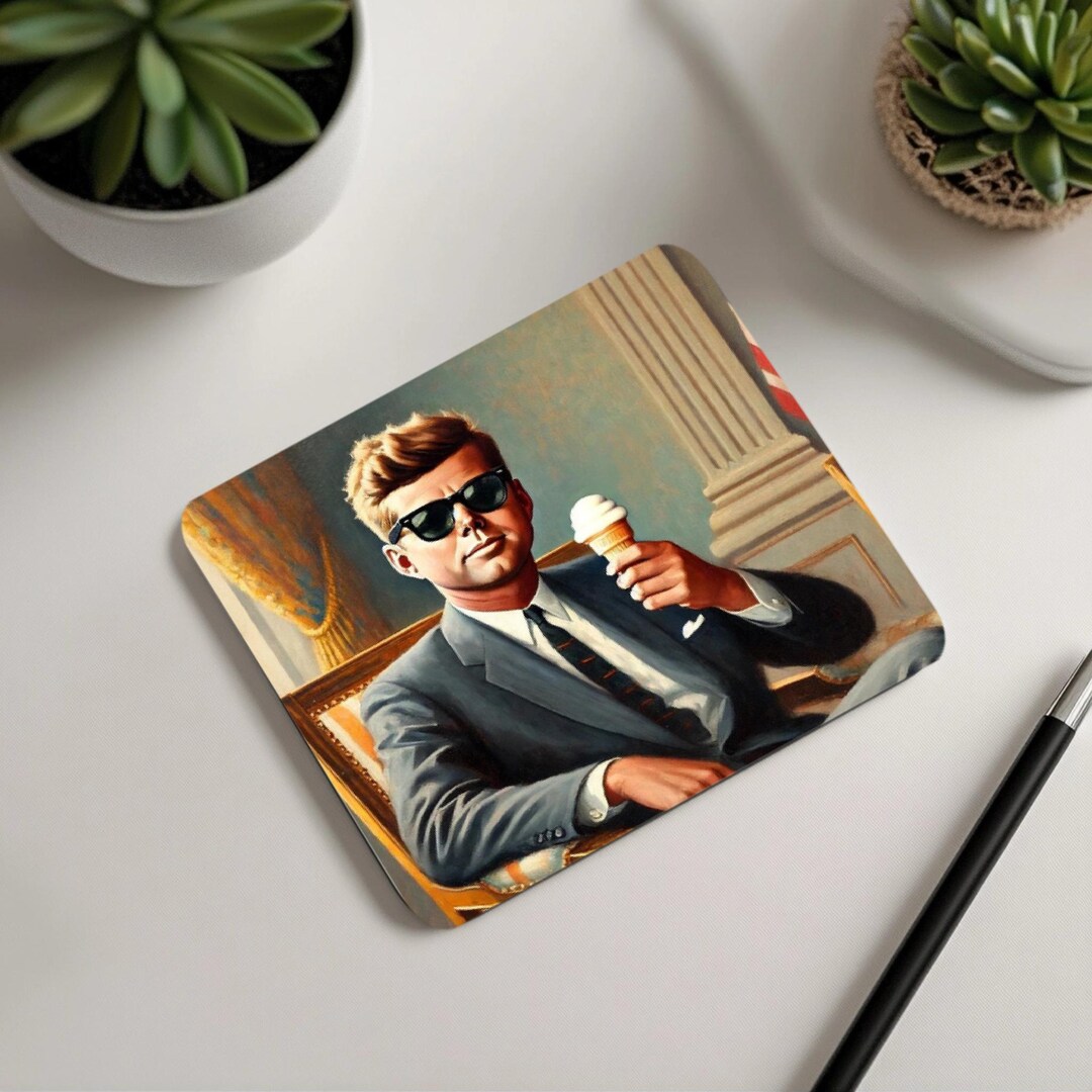 JFK Ice Cream Cone Mouse Pad, Funny Rectangle Mousepad, Social Studies ...