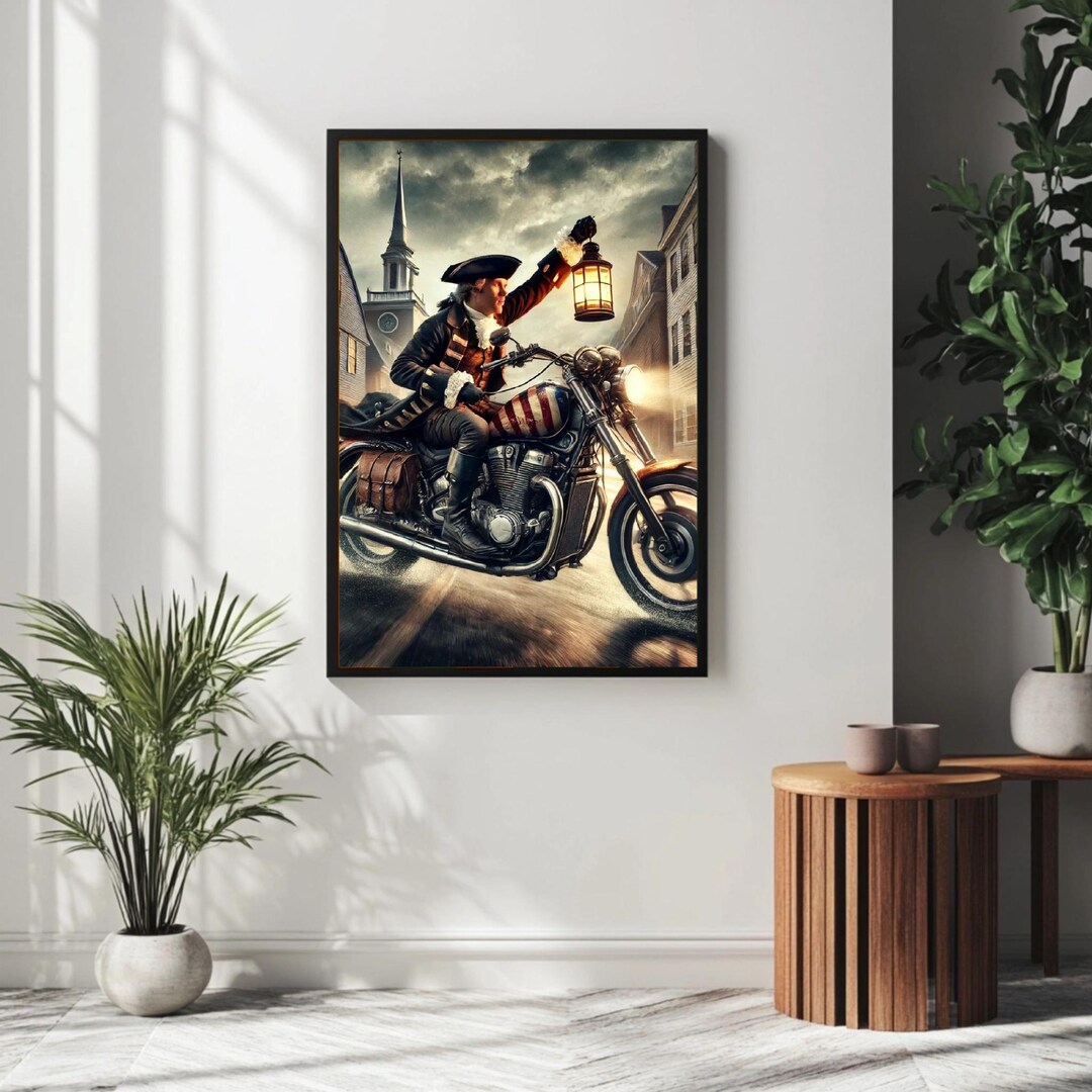 Paul Revere Motorcycle Art, Funny History Rolled Poster, Classroom Wall ...