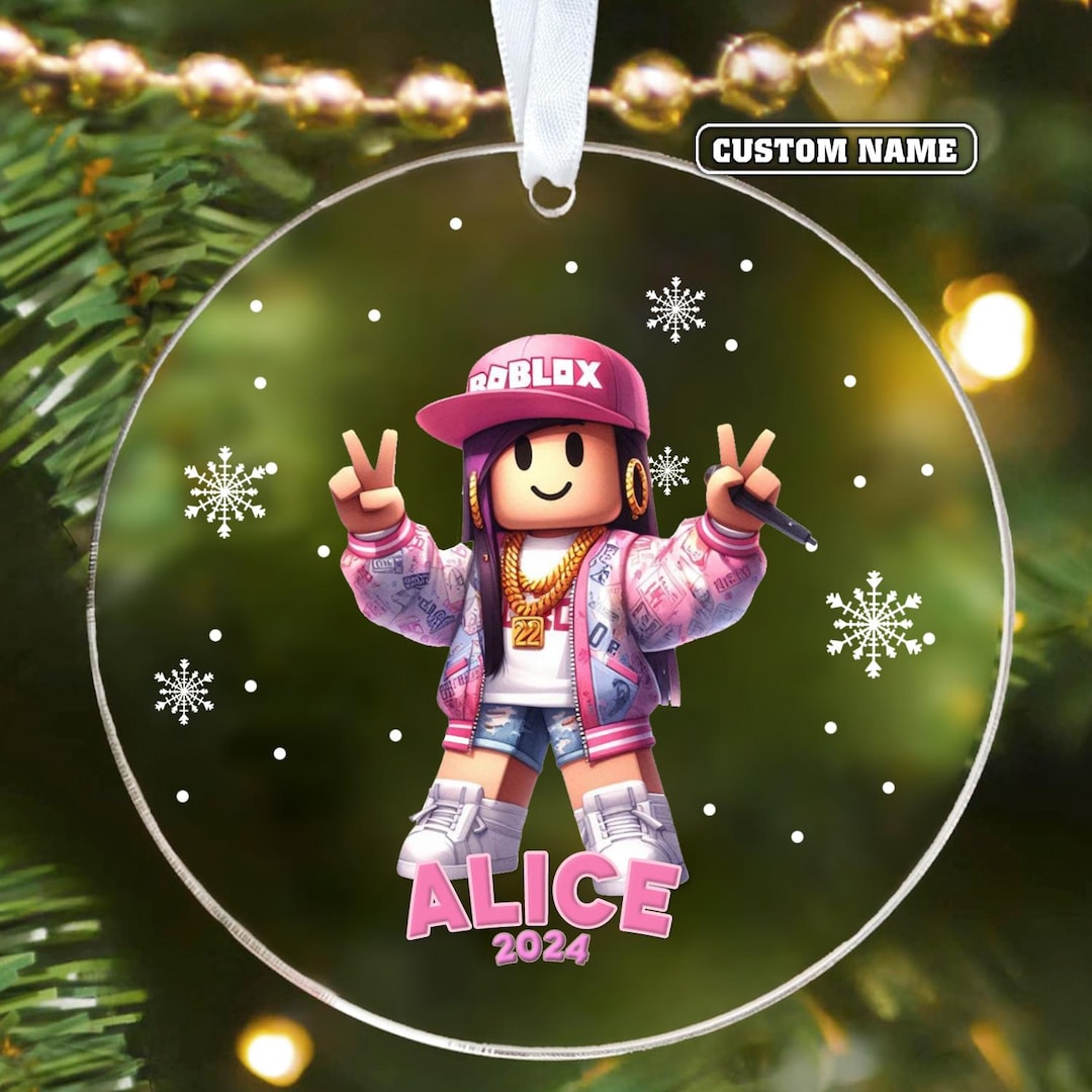 Personalized Roblox Girl Christmas Ornament, Roblox Girl Christmas ...