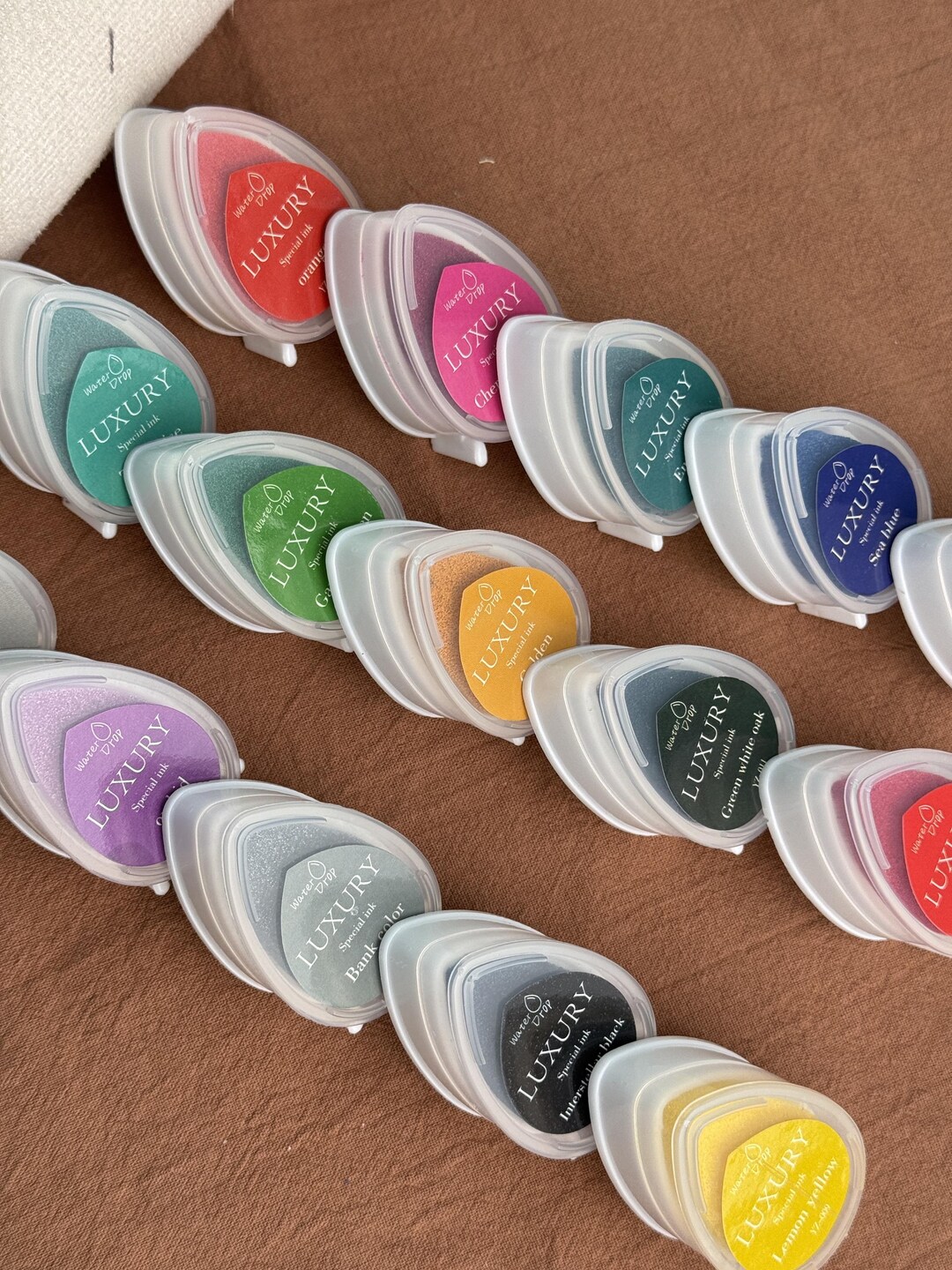 Retro Tear Drop Shaped DIY Rubber Stamping Ink Pad, Small Finger Ink ...