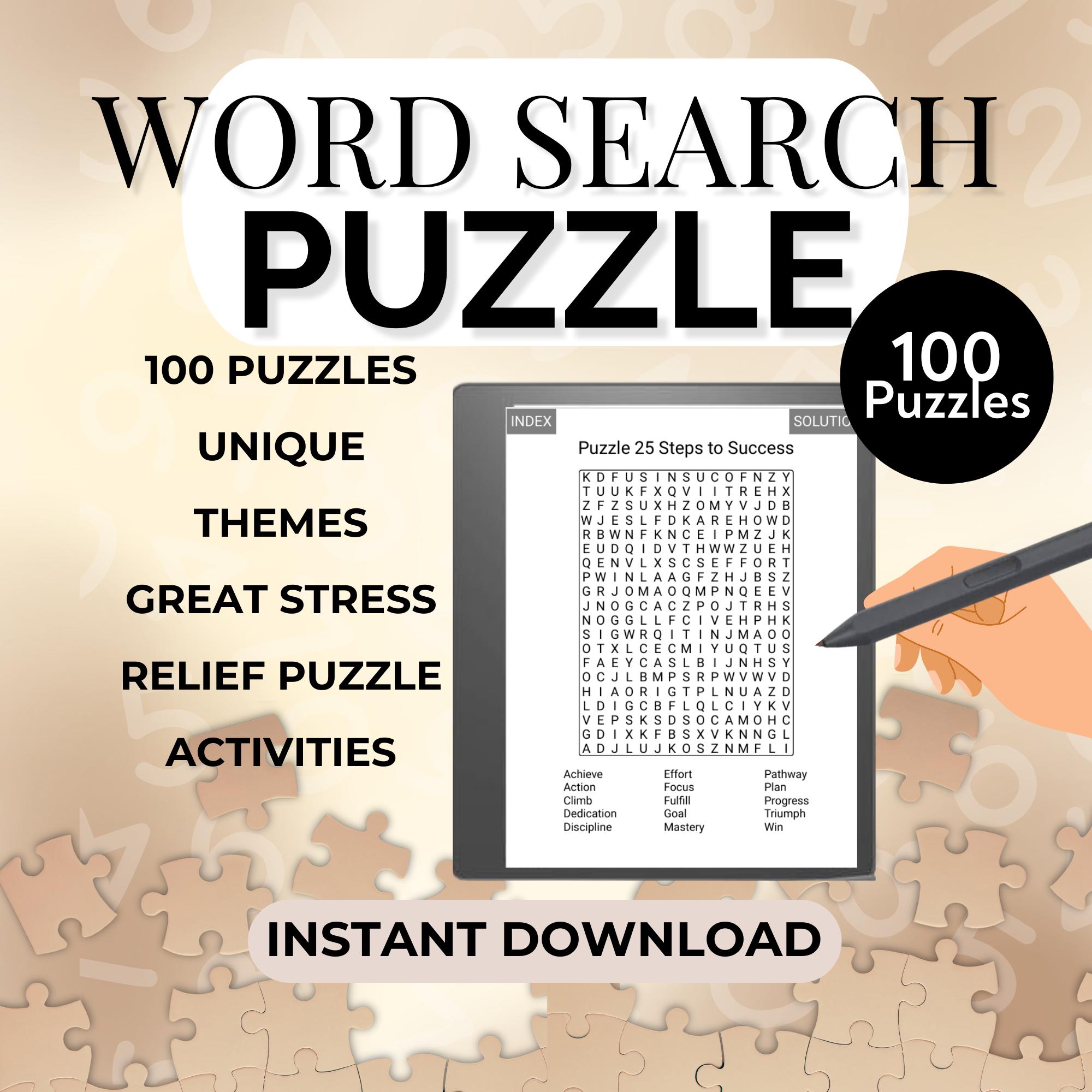 Kindle Scribe Word Search Puzzle Book Digital Template Instant Download ...
