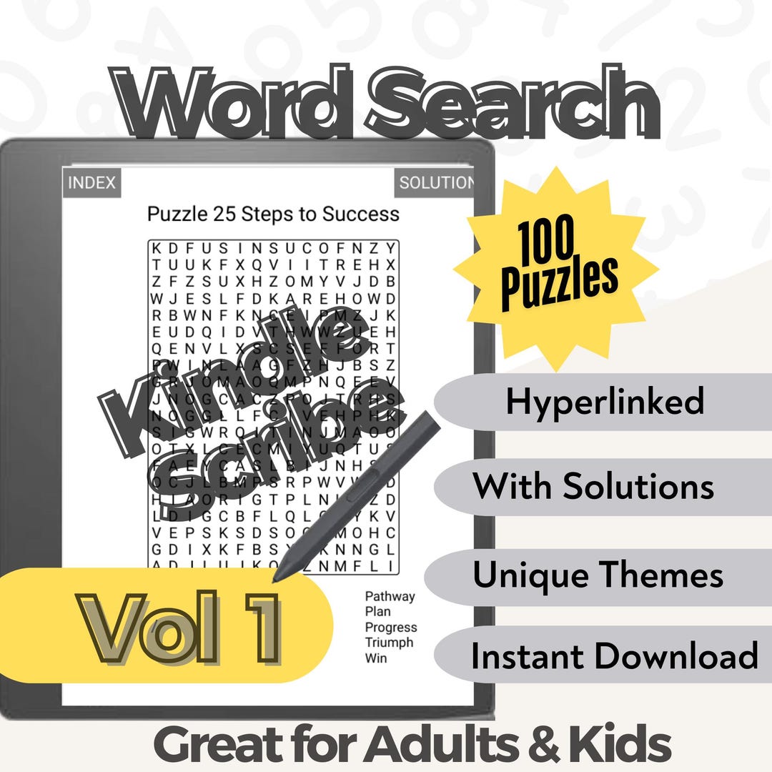 Kindle Scribe Word Search Puzzle Book Digital Template Instant Download ...