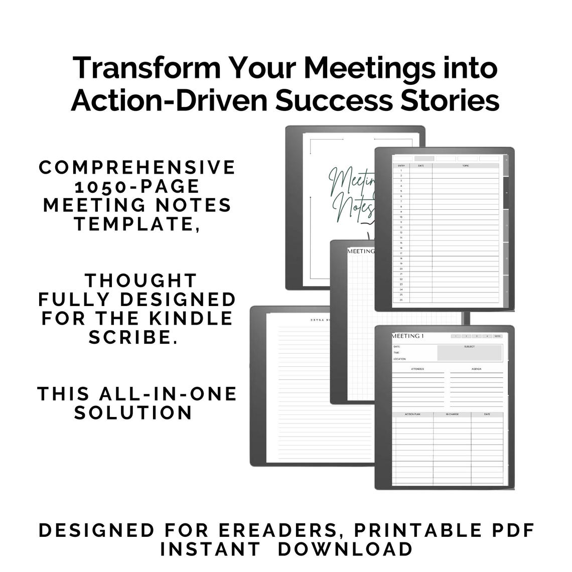 Kindle Scribe Planner Kindle Scribe Meeting Book Planner Template ...