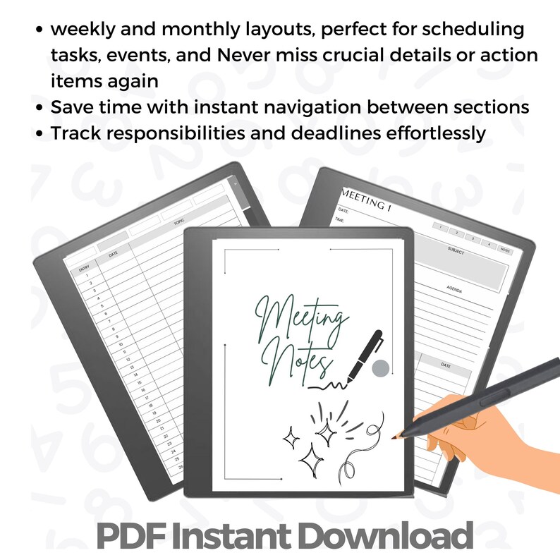 Kindle Scribe Planner Kindle Scribe Meeting Book Planner Template ...