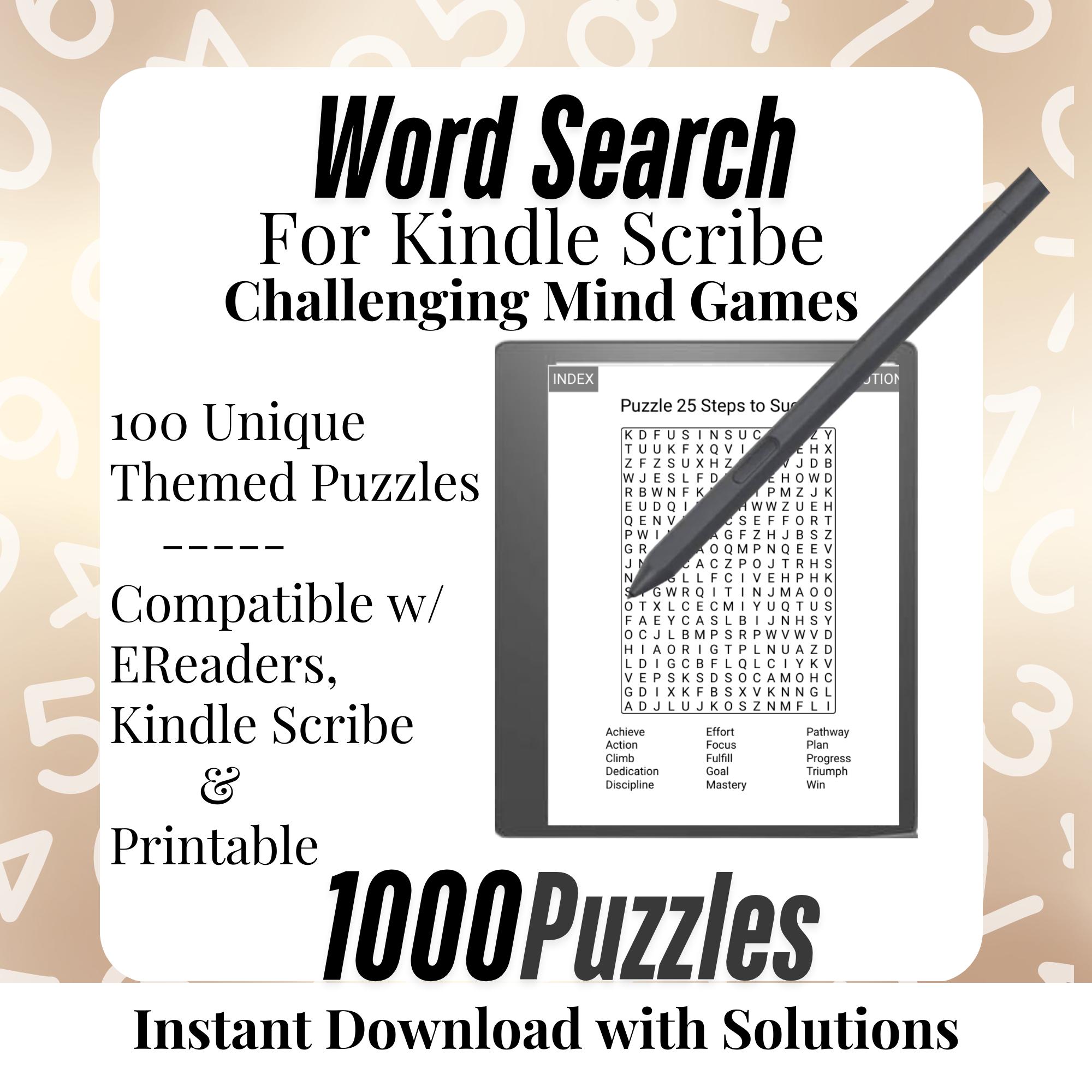 Kindle Scribe Word Search Puzzle Book: 100 Themed Puzzles (digital ...