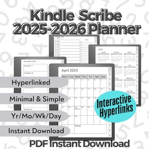 Kindle Scribe Planner 2026 Simple - Etsy