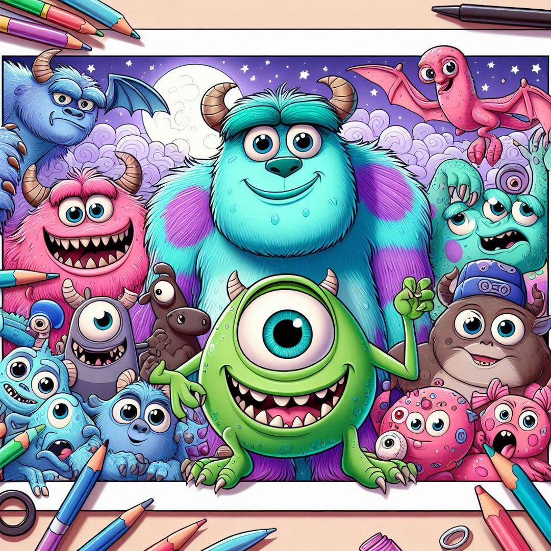 Monster Inc Sticker Sheets - Etsy