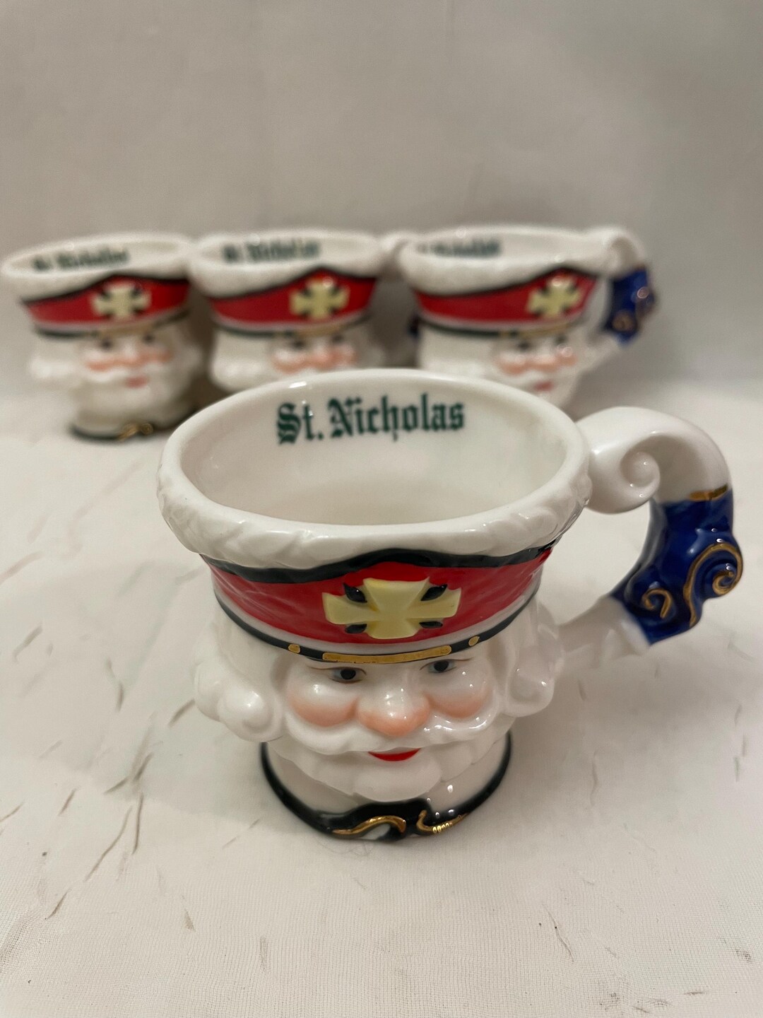 Vintage Dillards St Nicholas Mini Mugs, Set of 5 - Etsy