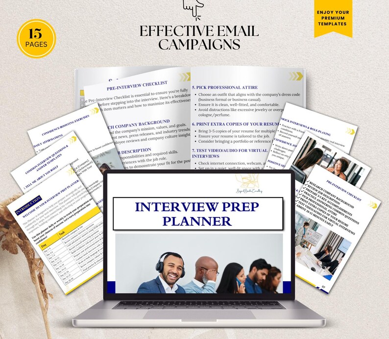 Interview Prep Planner, Job Interview Success Guide, Editable Digital ...
