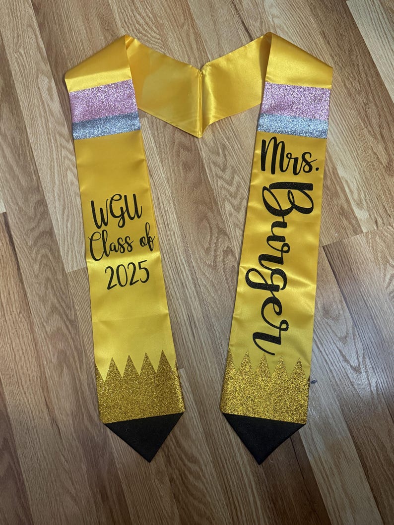 Teacher Pencil Graduation Stoles - Longer 70in + | Graduation - Etsy