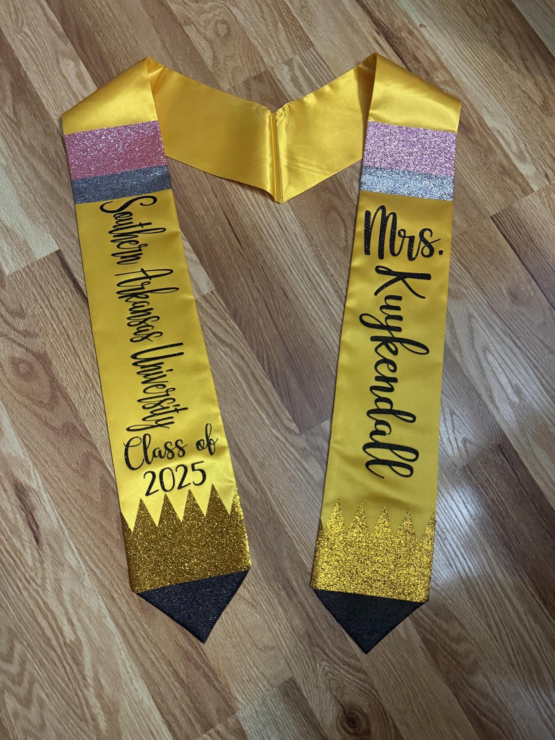 Teacher Pencil Graduation Stoles - Longer 70in + | Graduation - Etsy