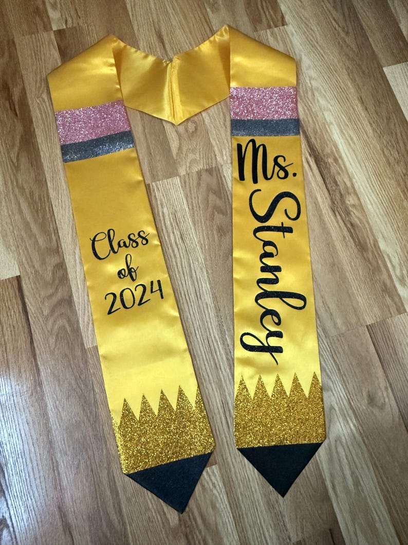 Teacher Pencil Graduation Stoles - Longer 70in + | Graduation - Etsy