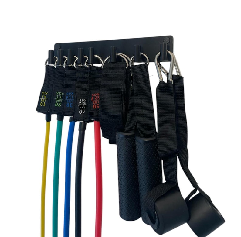 Resistance and Exercise Bands Storage - Multi Function Wall Mounted Gym ...