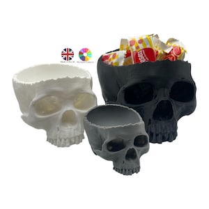 3D Printed Skull Bowl | Halloween Décor | 5 Sizes | Gothic Storage Dish ...