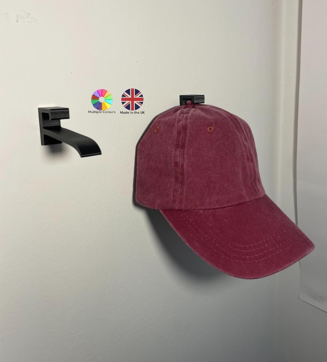 3D Printed Wall Cap Holder: Modern Hat Organizer, Bolt or 3M Mount - Etsy