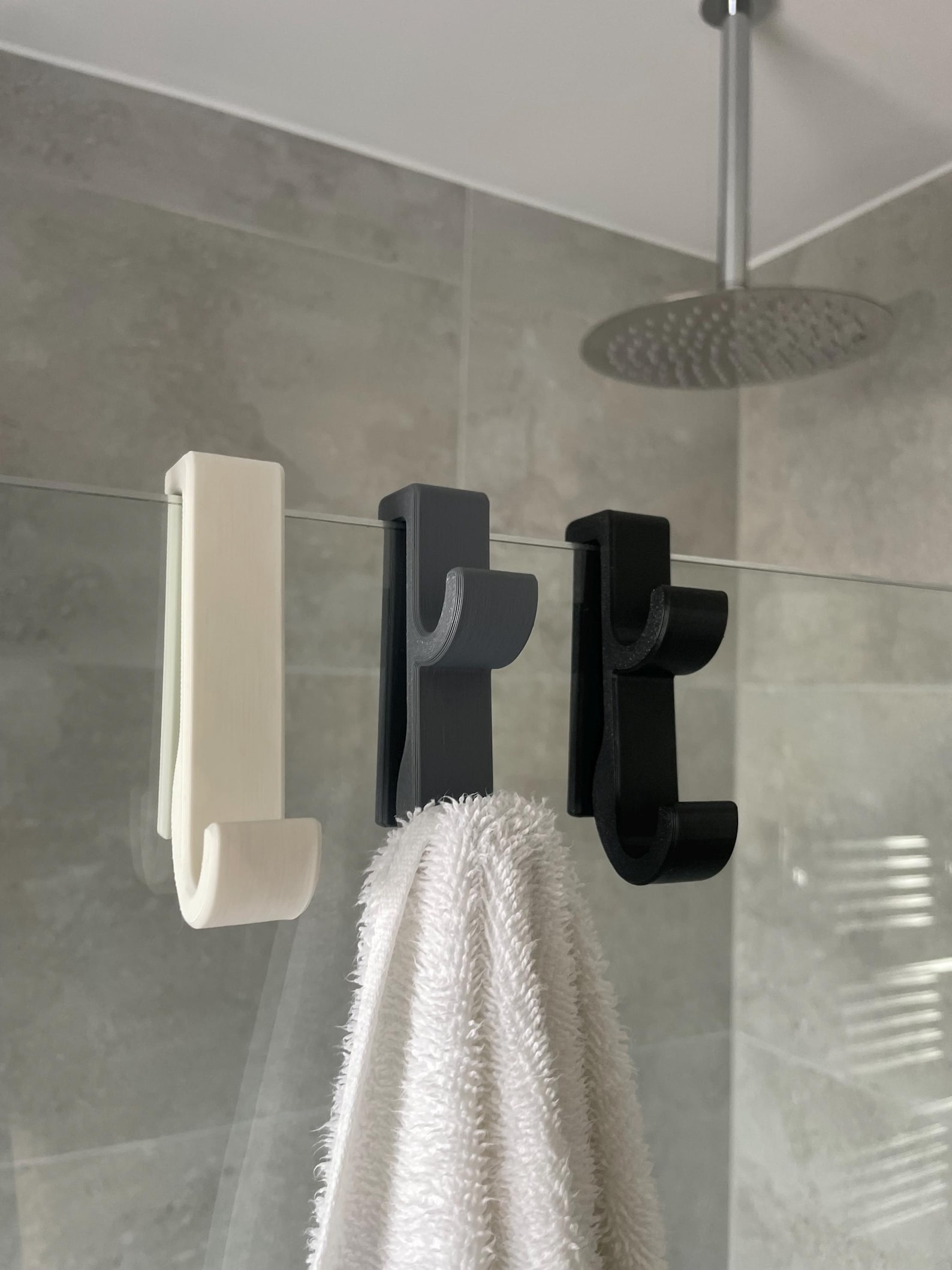 Shower Glass Hook | One or Two Hooks | Fits Glass up to 11mm | 19 ...