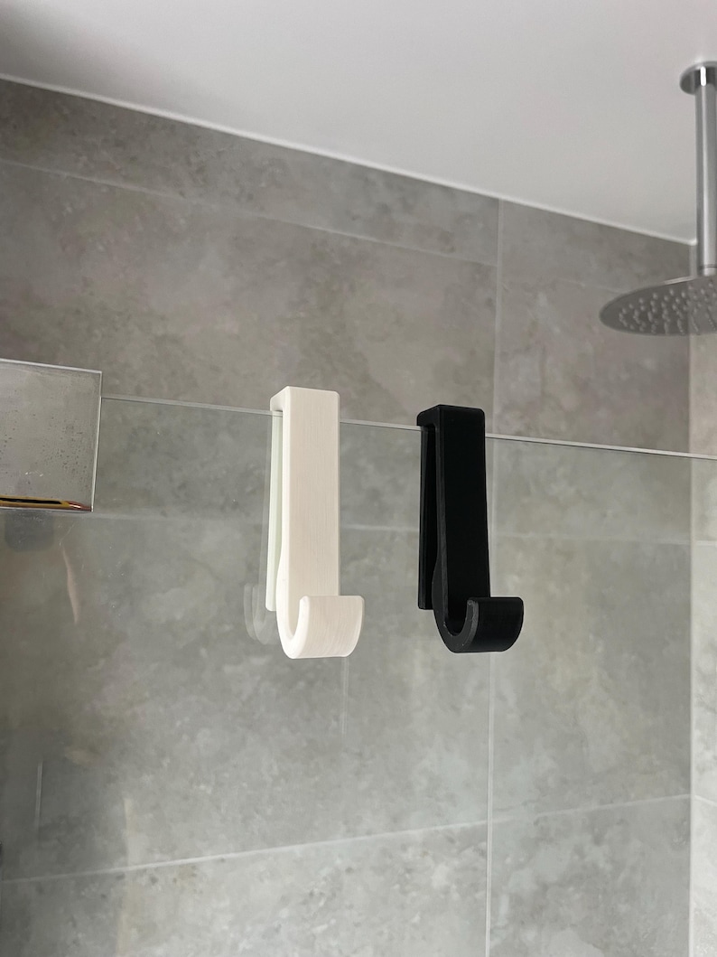 Shower Glass Hook | One or Two Hooks | Fits Glass up to 11mm | 19 ...