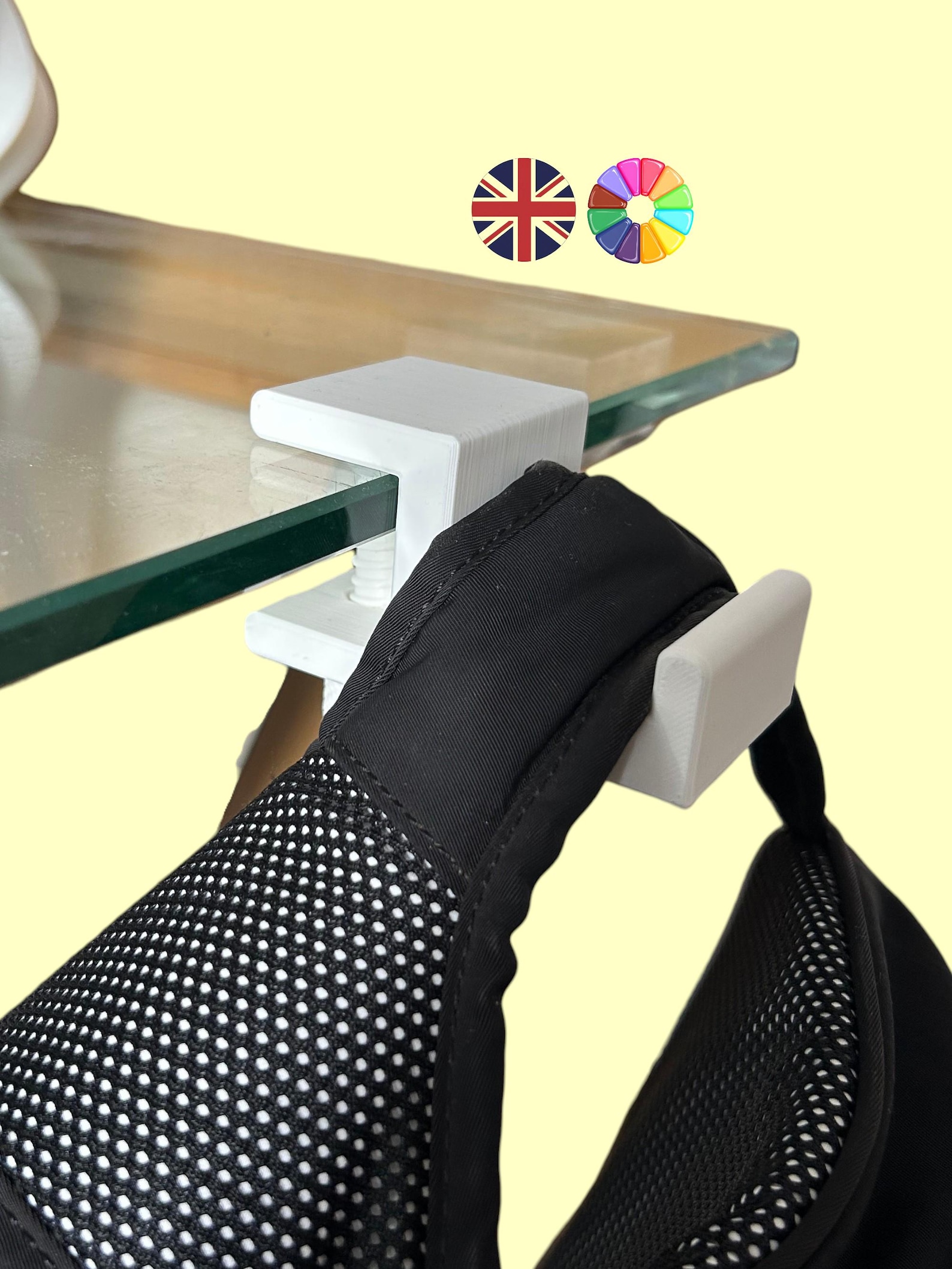 Bag Holder Desk Clamp | 19 Colours | - Rucksack Hanger Mount | 3d ...