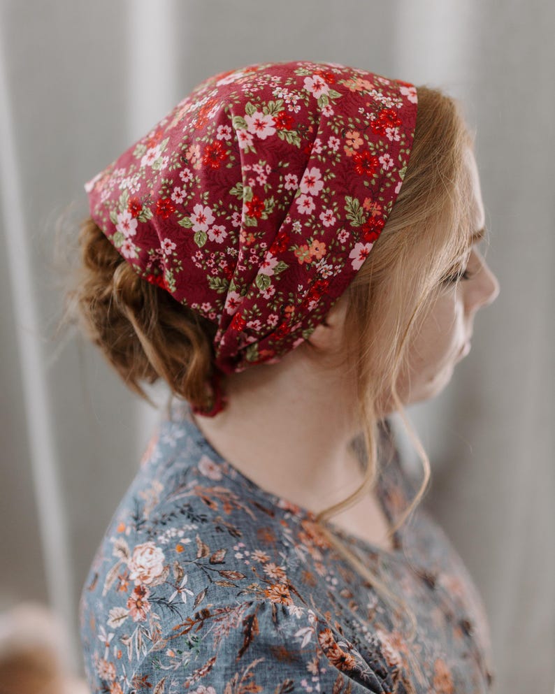 100% Cotton Head Covering | 2 Prints | 9" Length | Christian Hair ...