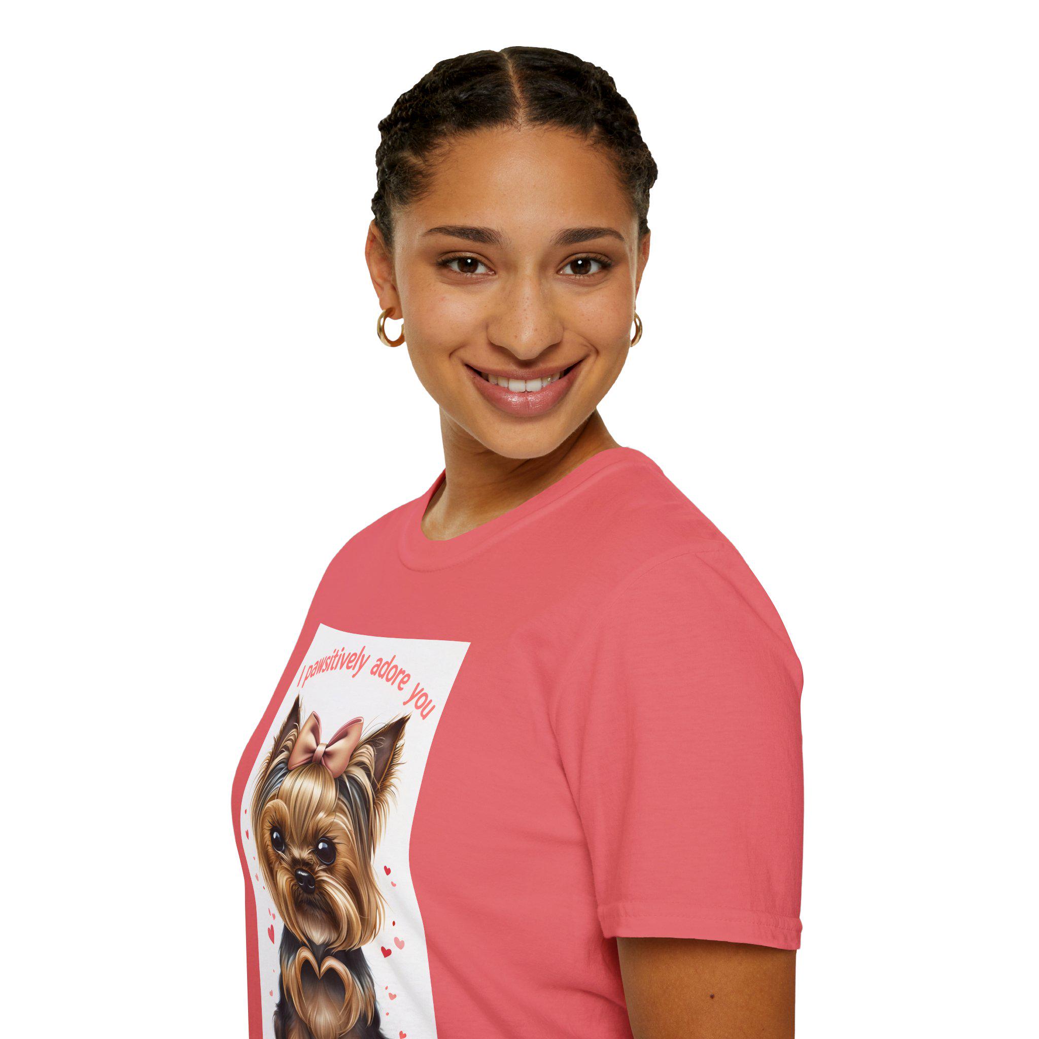 Yorkshire Terrier, Valentine Tee, Pawsitively Adore You, Unisex T-shirt ...