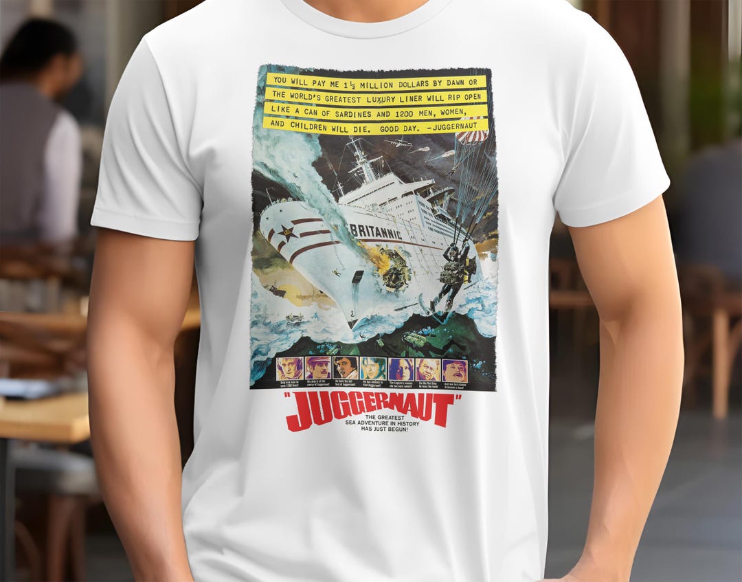 Vintage Juggernaut V1 Natural T Shirt Movie Poster Retro Vintage Cotton ...