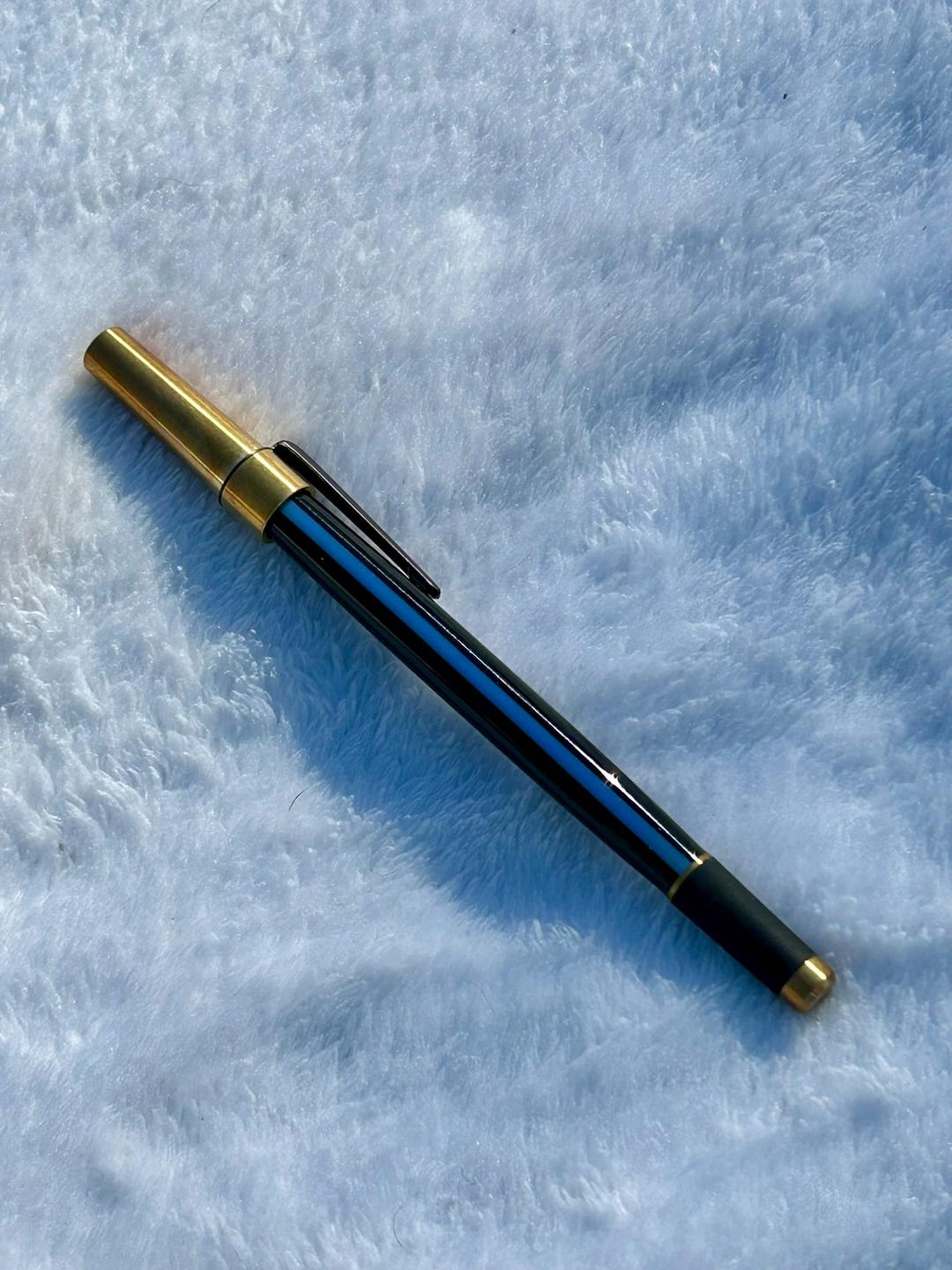 Hand Turned Bic Style Thin Blue Line Pen and Bic Style Cocobolo Pen ...