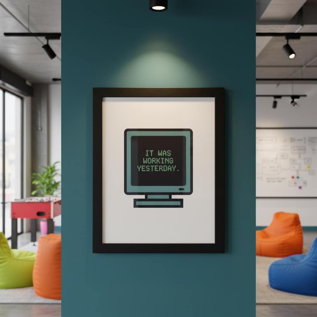 IT Support Humor Art | Retro Computer Screen Quote | Funny Programmer ...