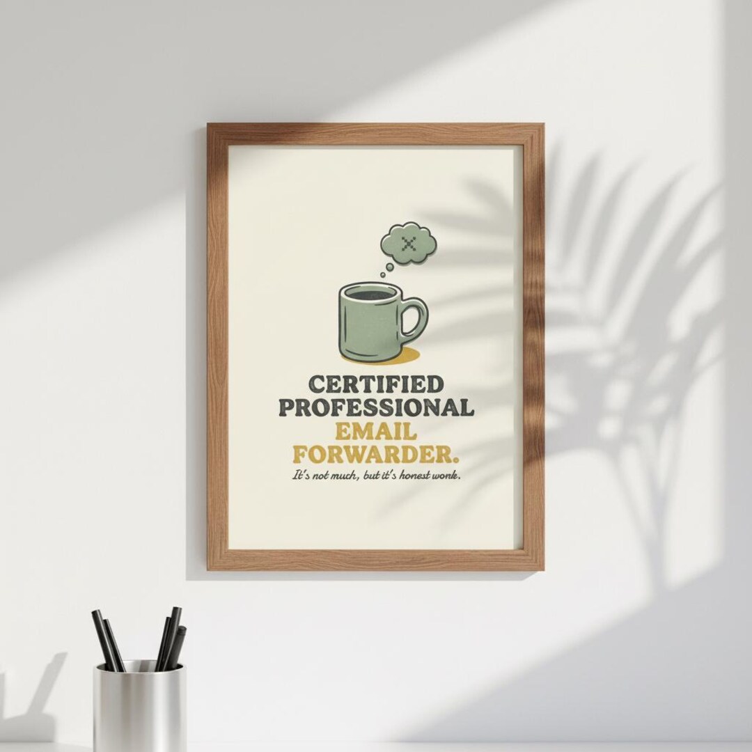 Certified Professional Email Forwarder Art | Sarcastic Office Humor ...