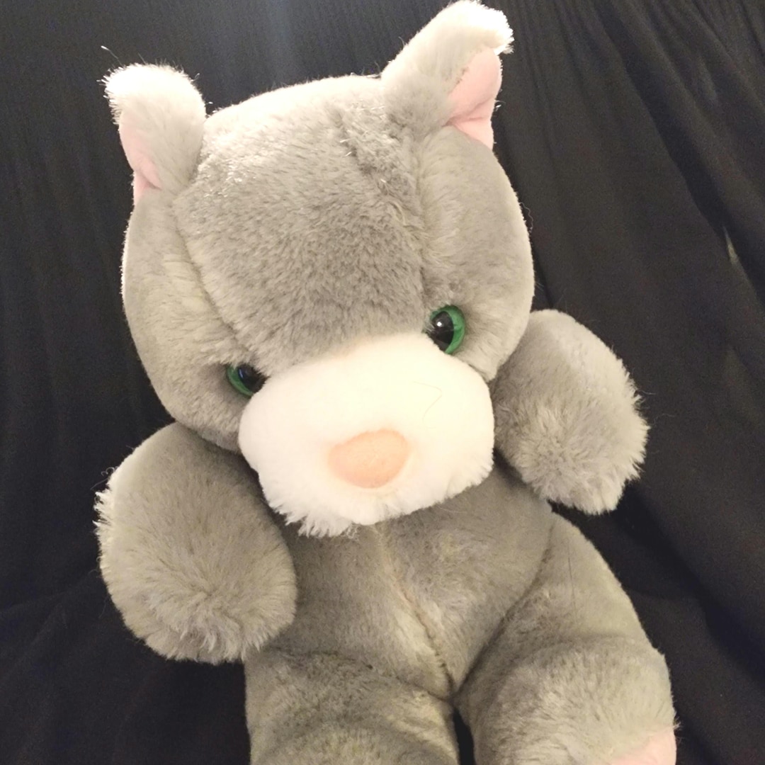 VTG Grey Cat Kitten Kitty Plush Stuffed Animal Toy From Animal Toys Inc ...