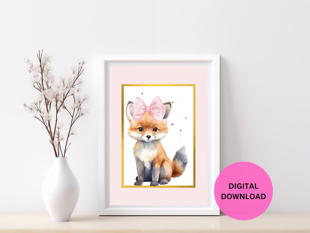 Fox Wall Art, Foxy, Girly Wall Art, Cool Wall Art, Wall Art Print, Cute ...