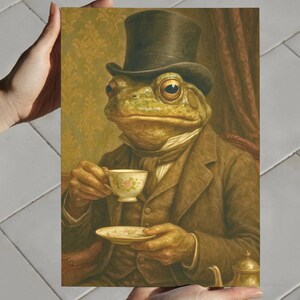 Victorian Frog Art Print | Whimsical Anthropomorphic Animal Portrait ...