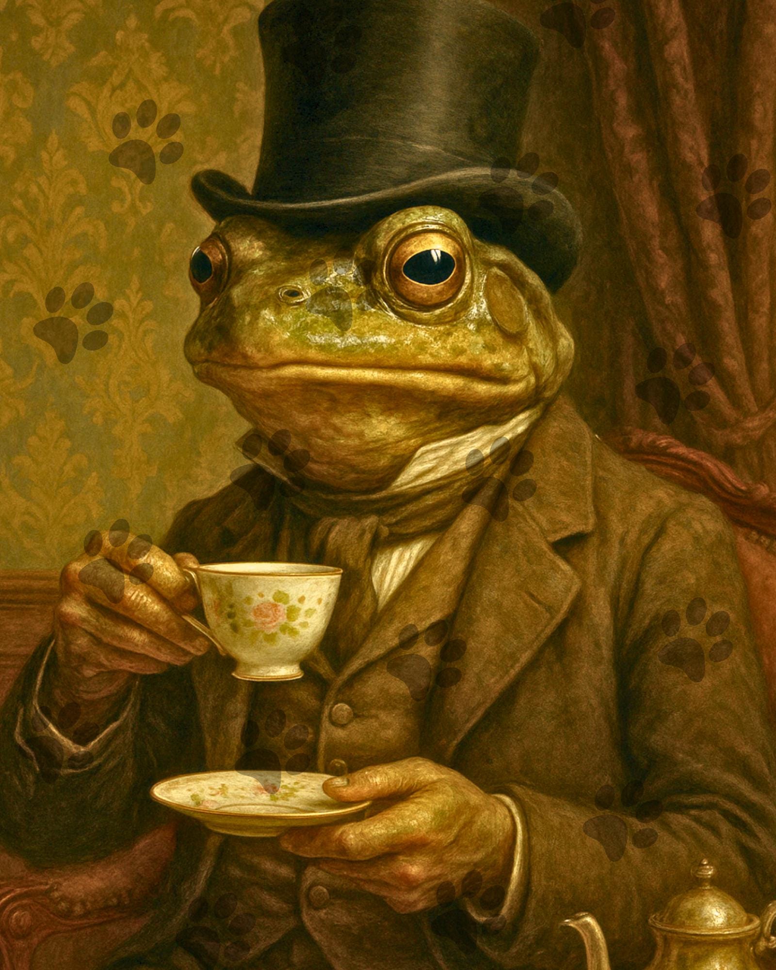 Victorian Frog Art Print | Whimsical Anthropomorphic Animal Portrait ...