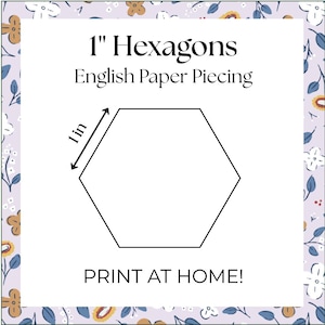 1" Hexagons Template - Instant PDF Download for Home Printing Letter ...