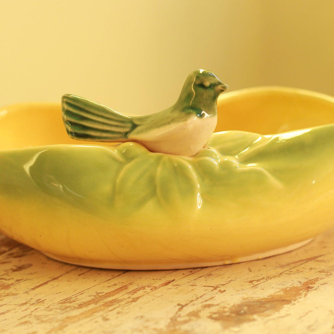 Vintage Mccoy Bird Bath Oval Planter - Etsy