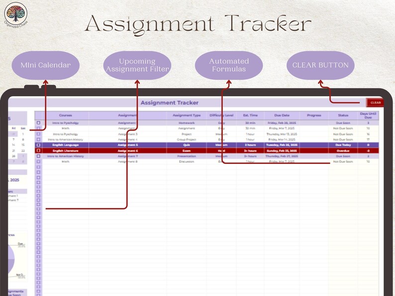 The Ultimate Assignment Tracker for Students Tracker Assignments ...
