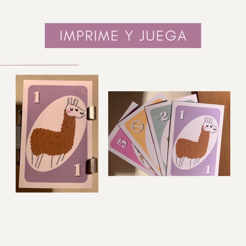 Juego de Cartas tipo UNO personalizable colores pastel niña. Fiestas ...