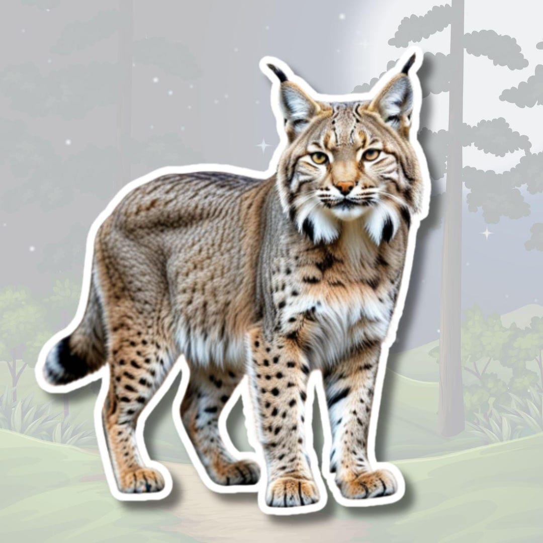 Bobcat Kiss Cut Stickers, Animal Sticker, Laptop Decor, Scrapbooking ...