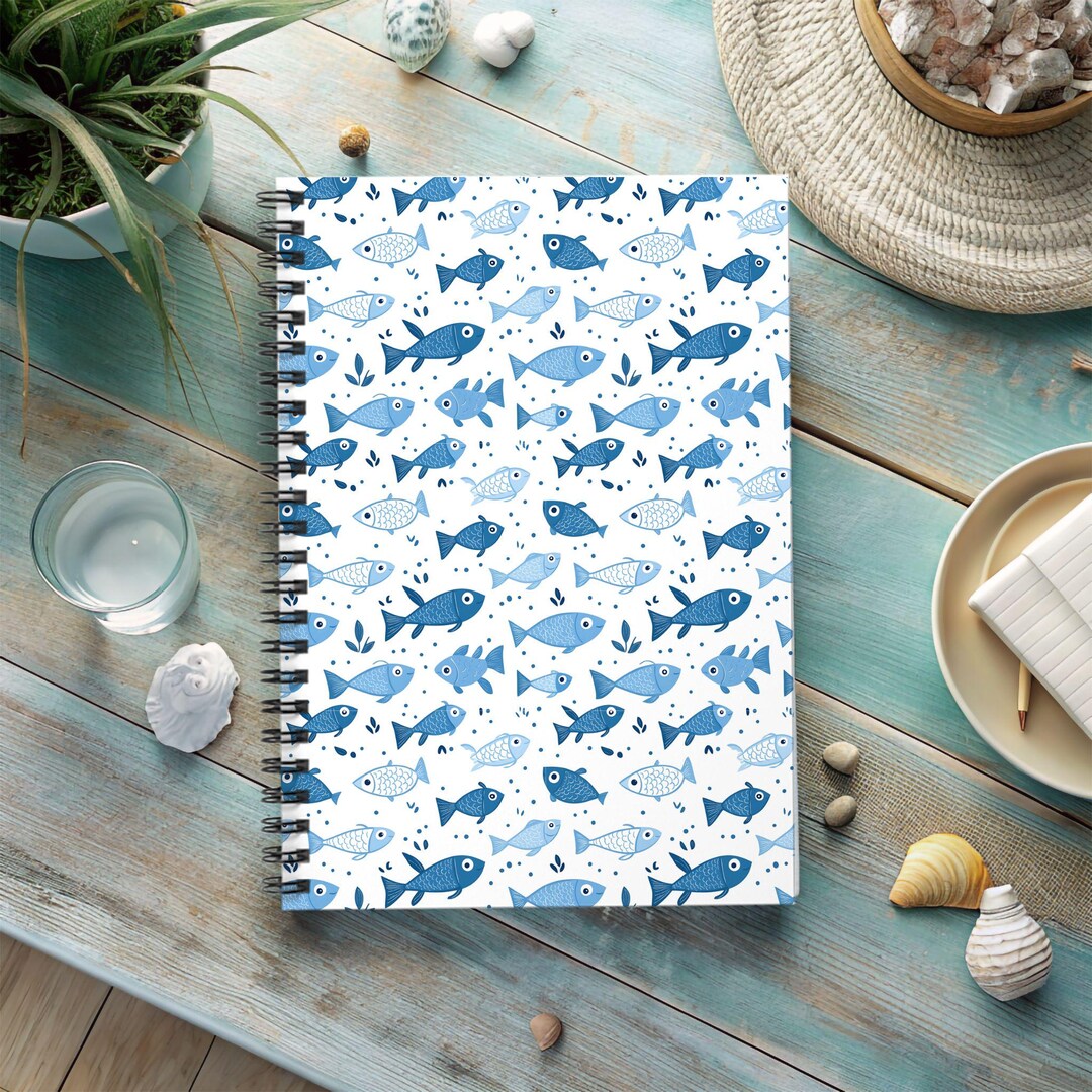Blue Fish 6x8 Spiral Notebook, Kids Journal Diary Notepad Planner ...