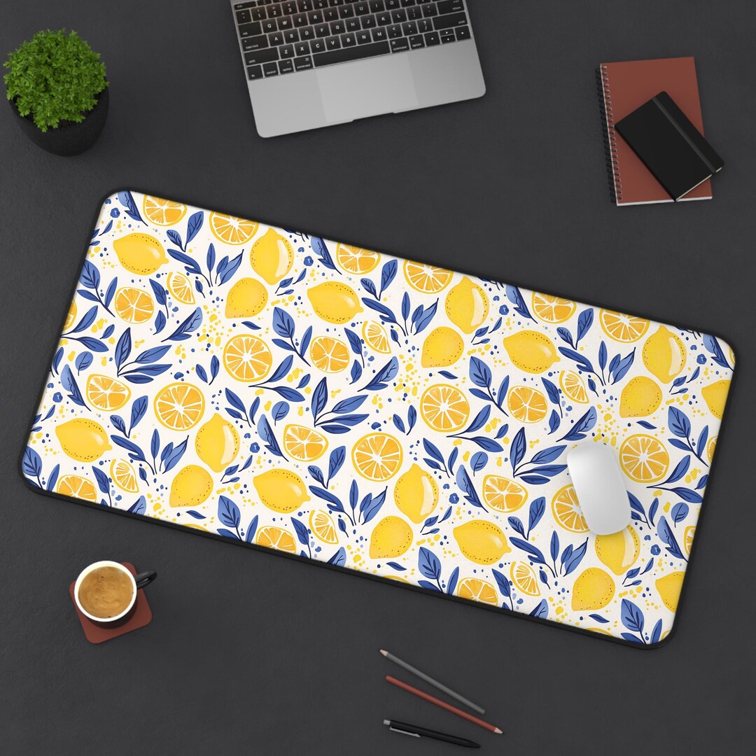 Lemon Desk Mat, Summertime Office Decor, Home Office Accessory ...