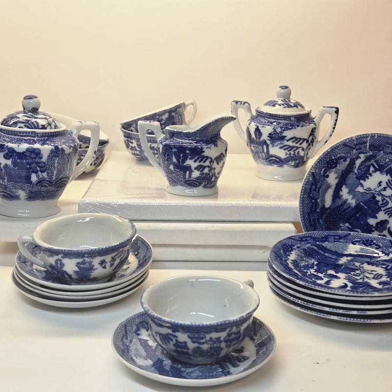 Blue Willow Tea Set - Etsy